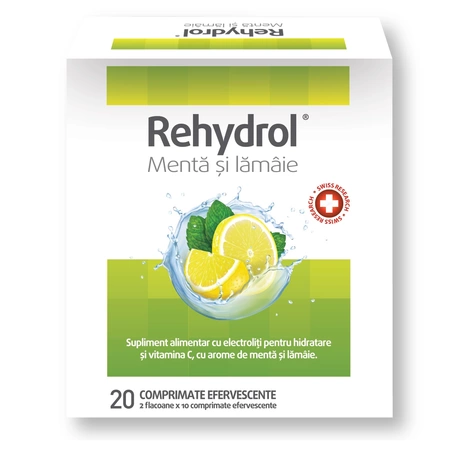 Rehydrol saruri de rehidratare cu menta si lamaie, MBA Pharma | 10 ...