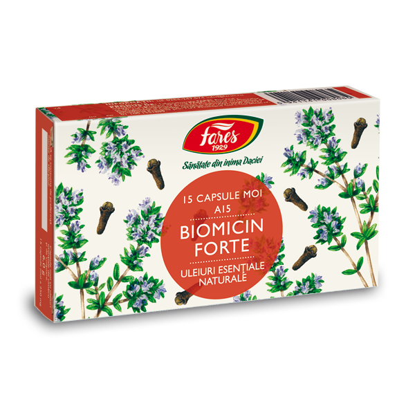 Biomicin Forte, A15, Fares | 15 capsule moi - Medimfarm - Farmacie Online